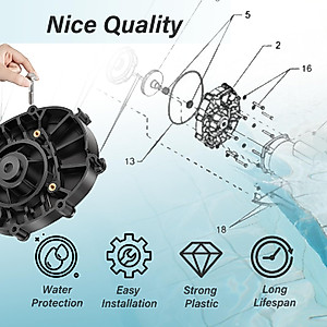 Upgrade Version R0445200 Backplate Fit for Zodiac Jandy ePump, Stealth, PlusHP, Waterfall, MaxHP Series Pumps Models JEP, SHPF/SHPM, PHPF/PHPM, SWF, MHPM