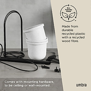 Umbra Triflora Hanging Planter for Window, Indoor Herb Garden, White/Black, Triple