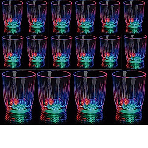 24 Light-Up Shot Glasses LED Flashing Drinking Blinking Barware Party Glass Lot