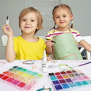 2 Pcs Clay Beads Bracelets Professional Elastic String Kont Fixing Drip, Keep Stretch String Braclet Stay Tied for Flat Round Polymer Clay Beads Heishi Beads Spacer Charm Bracelet Jewelry Making Kit