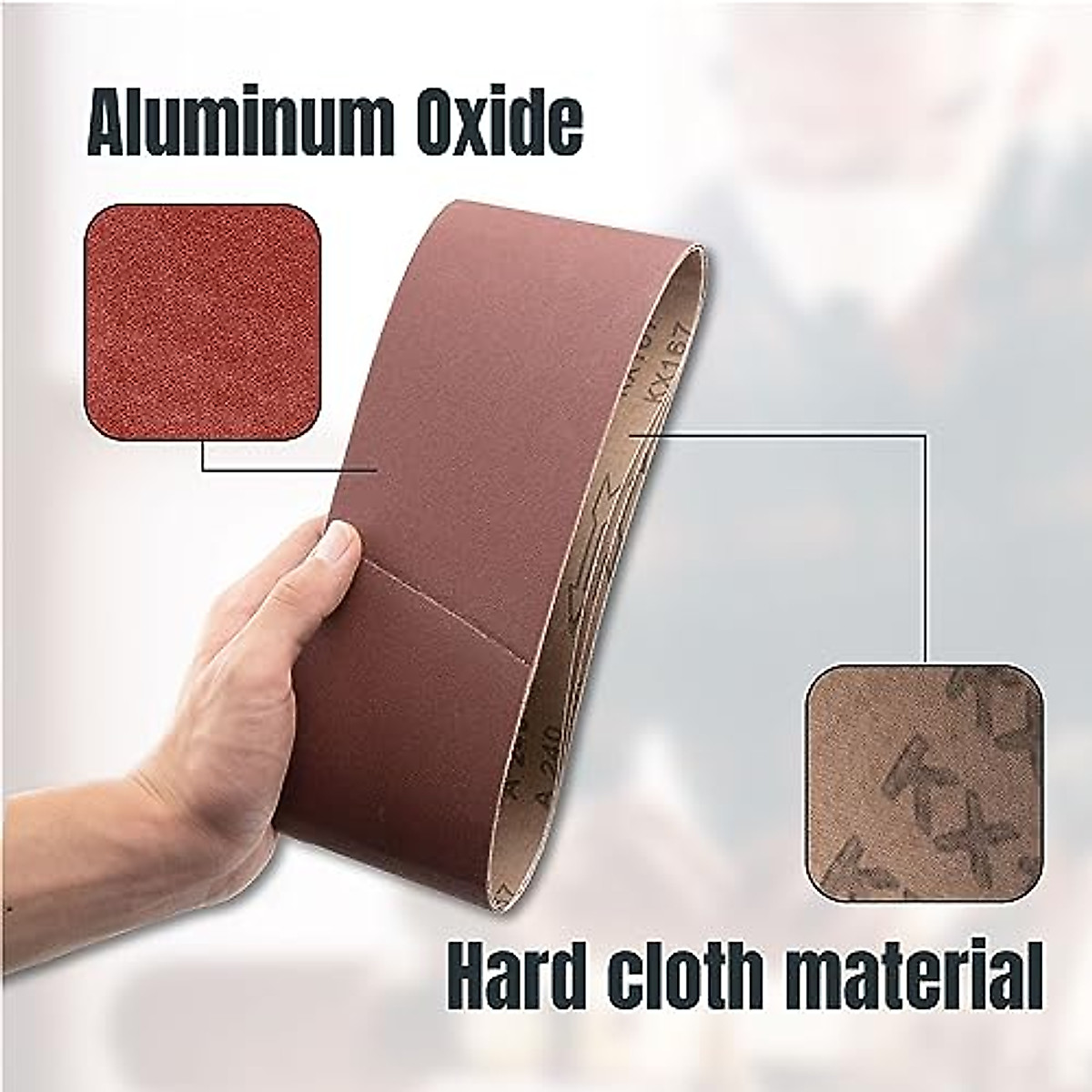 POWERTEC 110010 4 x 24 Inch Sanding Belts 120 Grit Aluminum Oxide Belt Sander Sanding Belt Sandpaper For Oscillating Belt and Spindle Sander – Pack of 10