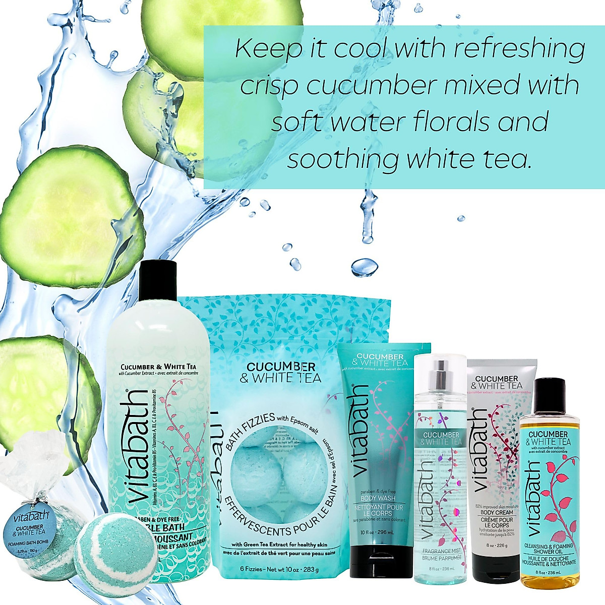 Vitabath Fragrance Mist, Cucumber and White Tea, 8 Ounce