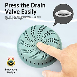 VOHCTO Silicone Drain Hair Catcher Bathroom Sink Bathtub Drain strainers for pop up and Regular drains (Gray)