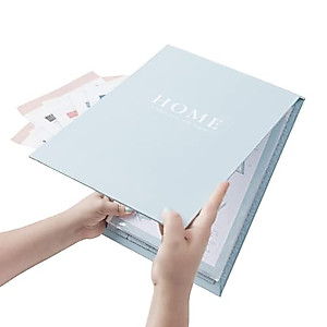 PPP Home Easel 10 Blue Mylar Tabs | Built-in Magnetic Closure | 3 Ring with 30 Heavyweight Sheet Protectors | Hardcover with Matte Lamination Finish | Recipe Book Holder | 10"x14" Size