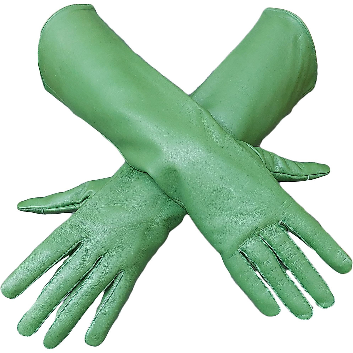 LEATHER LH HANDS Women's Unlined Genuine Sheep Leather Elbow Length Party Dress Gloves (40-42 cm) Long