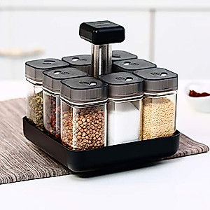 Revolving Spice Rack Organizer Caddy, Rotating Spice Storage for Cabinet and Kitchen, 8 Jar Herb and Spice Countertop Spice Rack(Spices Not Included)