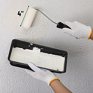 Bates- Paint Tray Liner, 4 Inch, 12 Pack, Black Paint Pans Trays, Plastic Paint Tray, Disposable Paint Tray, Paint Roller Tray, Paint Trays for Painting Walls, Roller Tray Liners, Paint Pan Liners