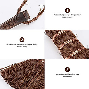 Cabilock Tea Ceremony Brush Natural Whisk Sweeping Hand Handle Broom Soft Straw Broom for Indoor Outdoor Dustpan Keyboard Cleaning Tool