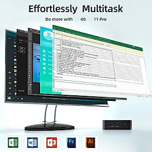 KOOSMILE Mini Pc Intel N5095 (Up to 2.9 GHz),Windows 11 Pro Mini Desktop Computer,16GB DDR4 RAM, 512GB M.2 SATA SSD (Up to 2TB) Small PC Support 4K UHD/Dual HDMI/ USB3.0/ BT4.0/2.4G+5G WiFi…