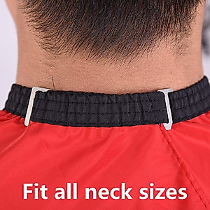 Flagsky Professional Barber Cape,Polyester Hair Cutting Salon Cape,Water and Stain Resistant Apron,Cutting Hair Beard Hairdressing Cape Anti-Static Haircut,Red Black & Blue,57×61 inch