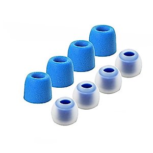 8pcs (BLMF-CLBL)- Large (L) Premium Memory Foam and Silicone Replacement Eartips Earbuds Compatible with Jaybird X4, X3, Freedom F5 and Jaybird Run in Ear Earphones Headphones