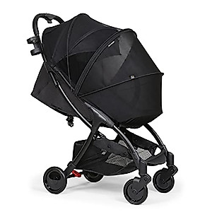 Beberoad Love 2-in-1 Mosquito Net and Sunshade for Stroller UPF50+ Sun Protection Baby Mosquito Net Mesh Net Cover for Infant with Storage Bag (Black)