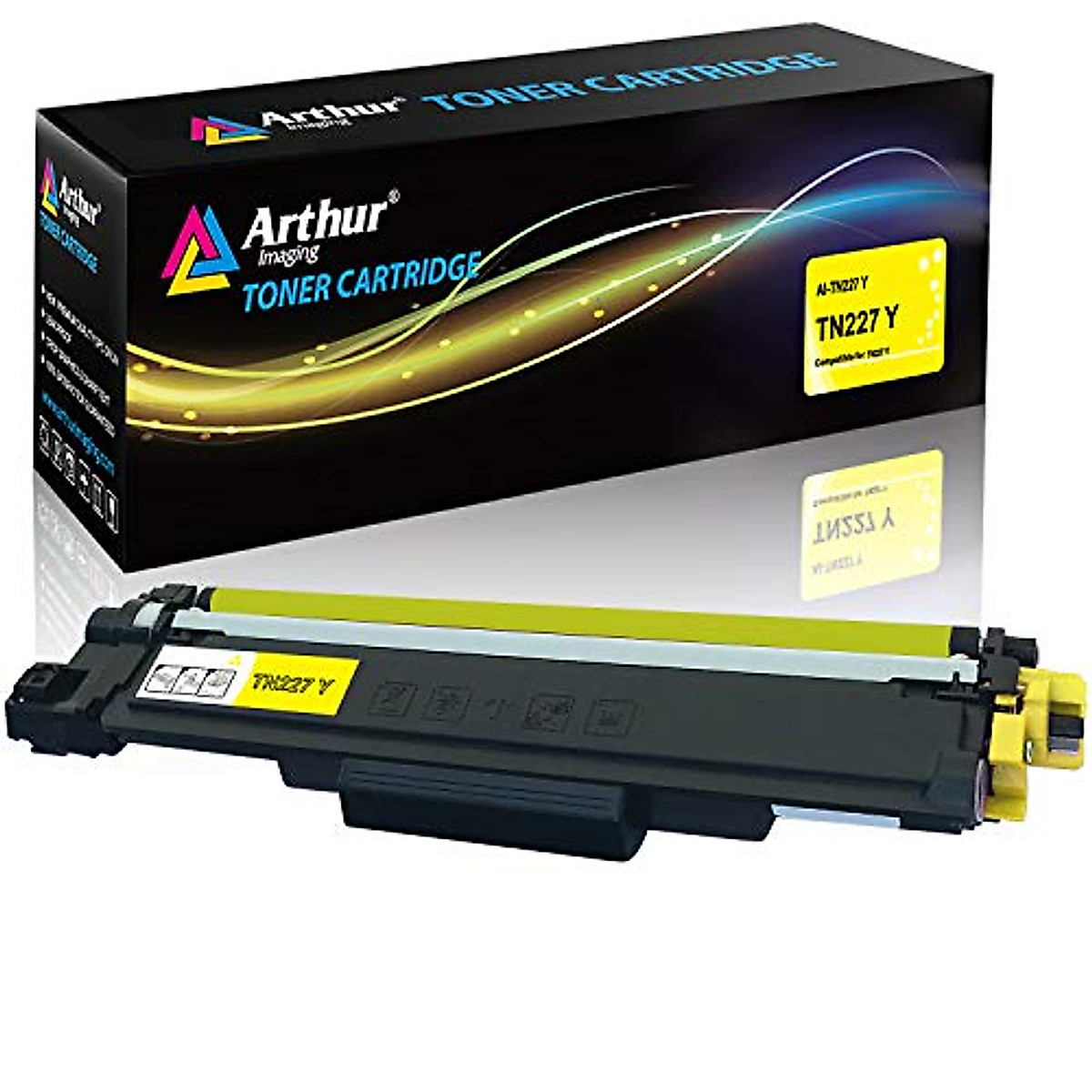 Arthur Imaging with CHIP Compatible Toner Cartridge Replacement for Brother Tn227 (Yellow, 1 Pack) (TN227Y)