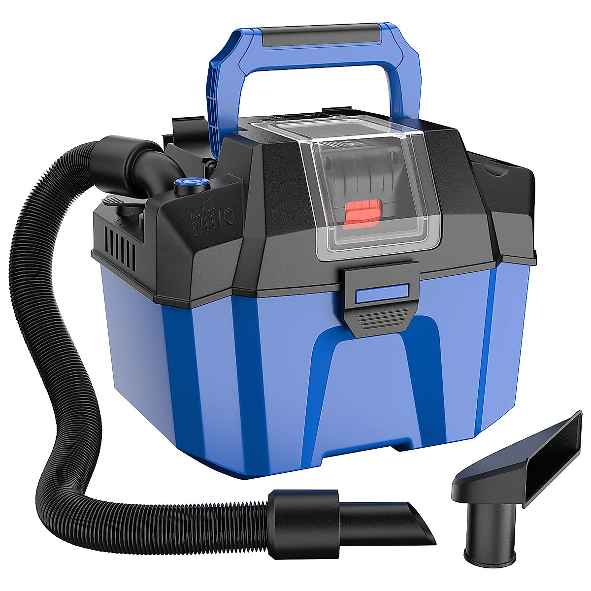COSTWAY Wet Dry Vacuum Cleaner, 4 Peak HP 2.7 Gallon CRA Vacuum with Blower, Attachement, Rechargeable Battery, Portable Shop Vacuum Cleaner for Workshop, Car, Garage, Home (Blue)