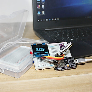 KeeYees WiFi ESP8266 Weather Station Kit for IoT with Tutorial, GY-BME280 Temperature Humidity Atmospheric Pressure Sensor + 1.3" OLED IIC LCD Display + 2 Set Jumper wire
