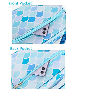 FlowFly Kids Lunch box with buckle Insulated Cooler Back to School Thermal Meal Tote Kit for Girls, Boys (Mermaid)