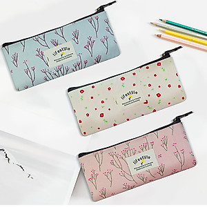 Miayon Countryside Flower Floral Pencil Pen Case Cosmetic Makeup Bag Set of 3 by Miayon