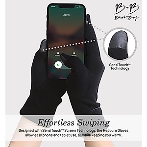 Brook + Bay Women's Gloves for Cold Weather - Women's Gloves w/Touchscreen Fingers - Fleece Gloves for Women - Texting Glove