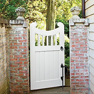 12" Cane Bolt Heavy-Duty Drop Rod for Gate, Gate Ground Latch for Wooden Fences Metal Gates Doors, Metal Gates Doors Stopper for Gate Ground, Wrought Iron Gate Latches, Black Finish(1 Pack)