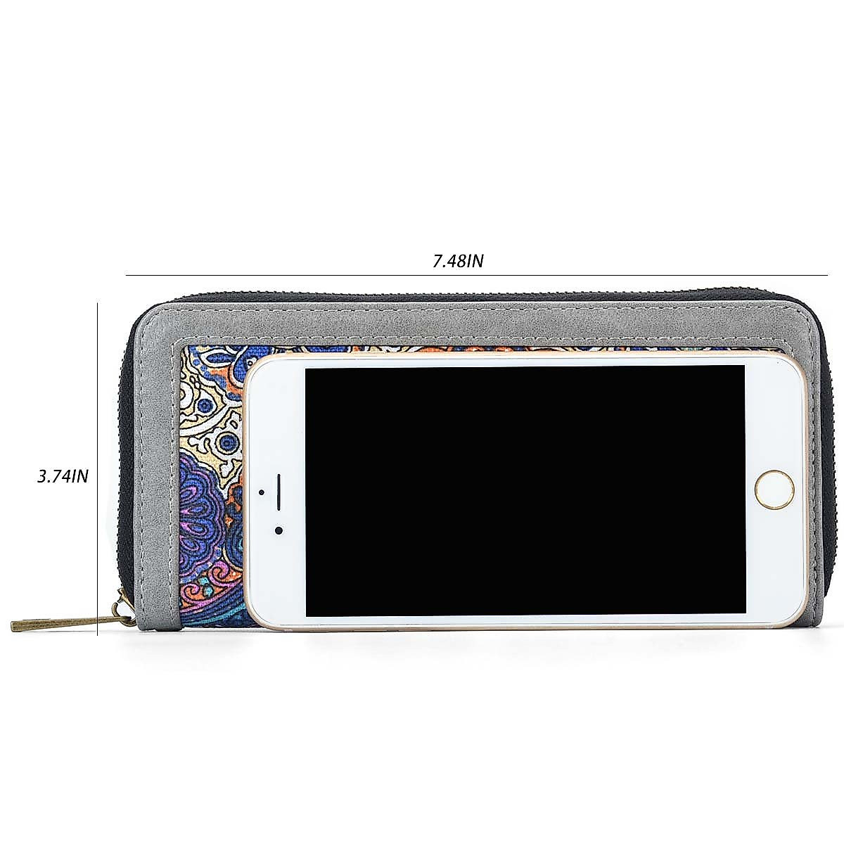 XEYOU Women Canvas Zipper Clutch Purse Credit Card Wallets to Organize Your Cash,Bank Card,and Phone with Removable Wristlet Strap