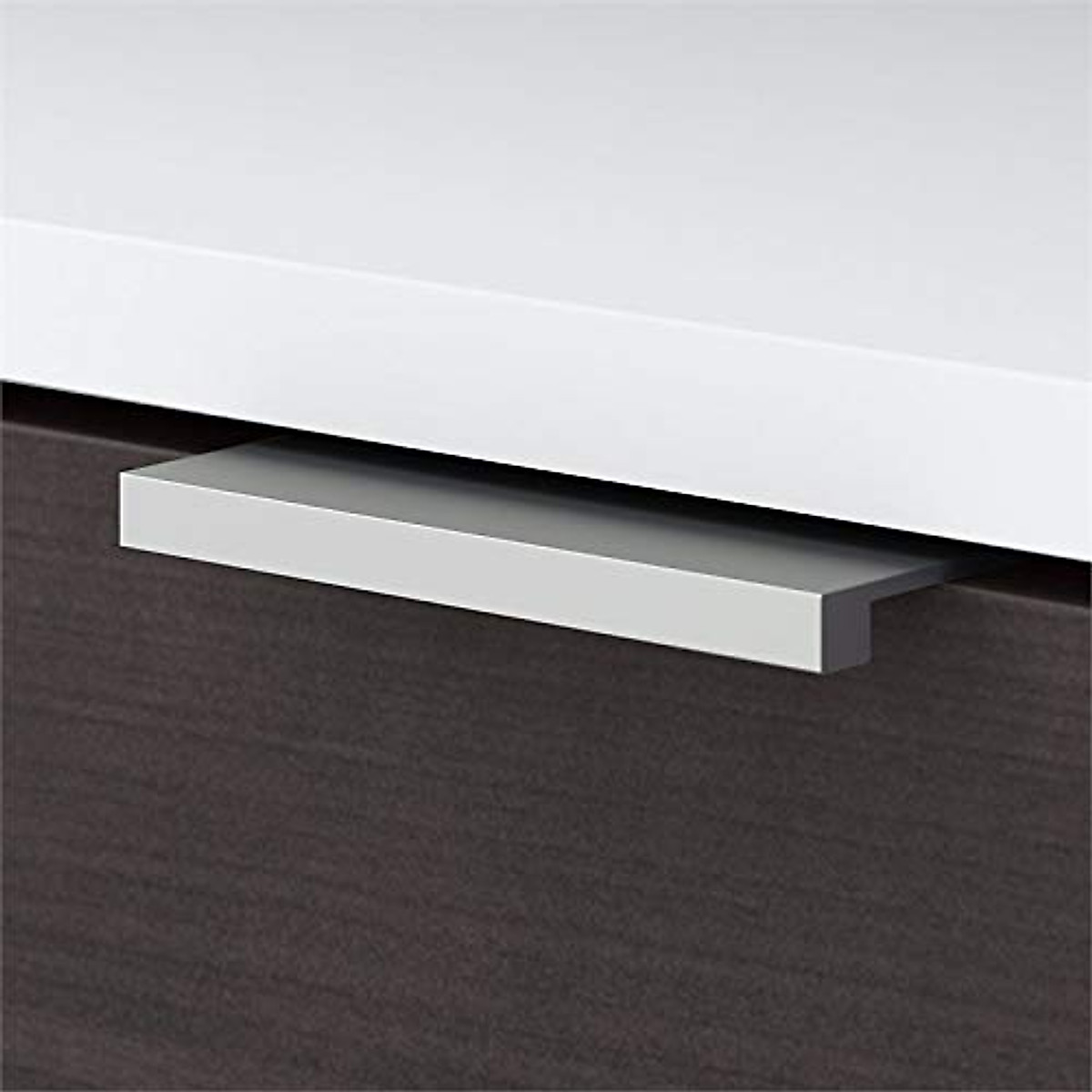 Bush Business Furniture Jamestown L Shaped Desk with Drawers, 72W, Storm Gray/White