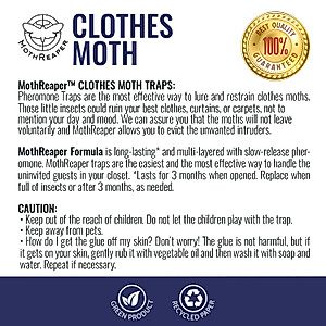 Clothing Moth Traps with Pheromones 6-Pack - Clothes Moth Trap with Lure for Closets & Wardrobes, Carpet and Fabric Moth, Wool Moths Traps Indoor Moth Treatment & Prevention