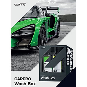 CARPRO Wash Box - 5 Products Including: Elixir, Reset, Microfiber Wash Mitt, DHydrate Drying Towel & 2 Face No Lint Towel - Everything to Wash Your Car All Season Long, 16 Treatments