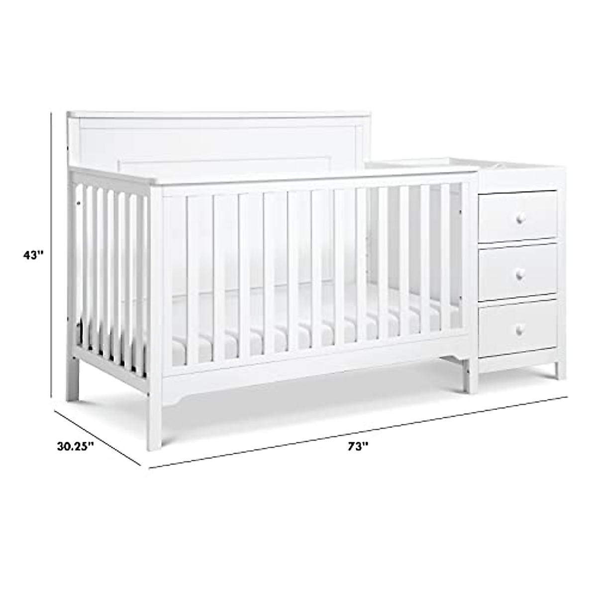 Carter's by DaVinci Dakota 4-in-1 Crib and Changer Combo in White