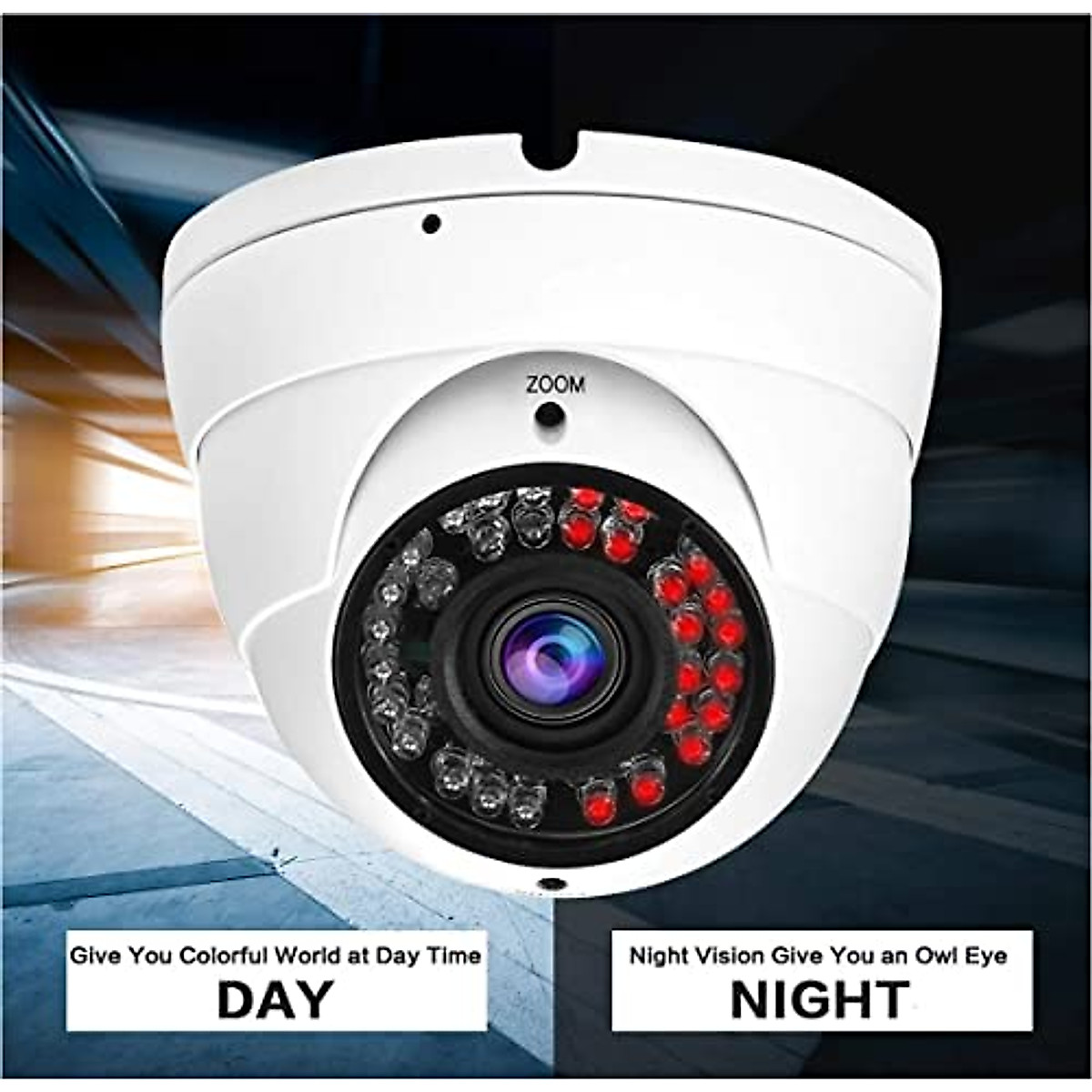 2MP 1080P Analog Security Dome Camera for CCTV Coax Analog DVR System, 100ft IR Night Vision, 2.8-12mm Manual Varifocal Lens, Outdoor, Compatible with Hikvision, Dahua, Lorex, Amcrest Coax DVR