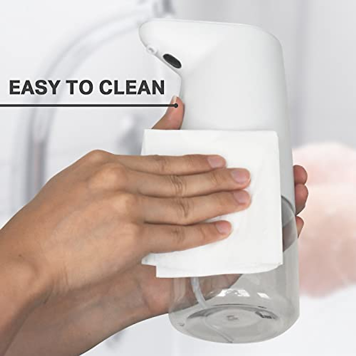 Automatic Soap Dispenser 16.9 oz/500 ml Touchless Hand Free Soap Dispenser with 2 Adjustable Level and Infrared Motion Sensor for Bathroom Kitchen, Home Office, Hotel and Outdoor