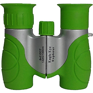 Eagle Eye Explorer Multi-Piece Set Cargo Vest with Reflective Safety Straps, 1 8x21 Magnification Binoculars and Safari Hat for Boys and Girls (Small/Medium, Tan and Green)