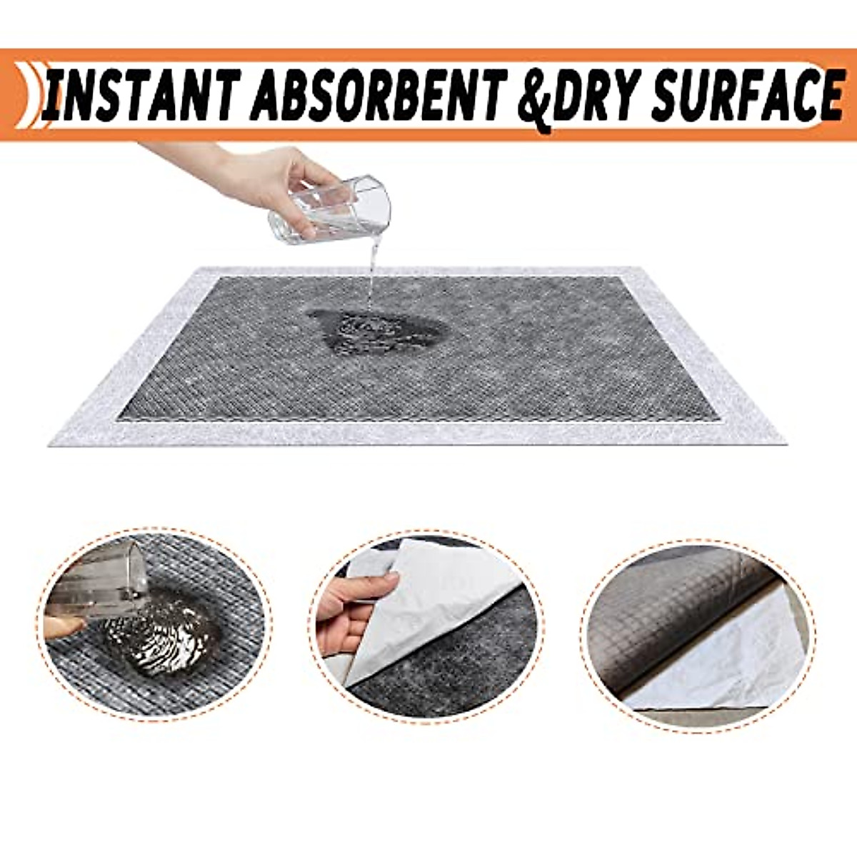 GINIDEAR Disposable Guinea Pig Cage Liners, Charcoal Odor Controlling Absorbent Waterproof Bedding for Rabbits, Bunnies, Chinchillas, Puppies and Other Small Animals .18"x24",24 Count