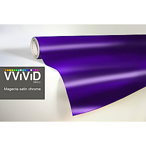 Purple Satin Chrome Vinyl Wrap Stretch Conform DIY Easy to Use Air-Release Adhesive (1.5ft x 5ft)