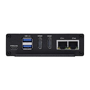 Waveshare Dual Gigabit Ethernet 5G/4G Mini-Computer Compatible with Raspberry Pi Compute Module 4 (NOT Included) with Metal Case and Cooling Fan