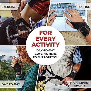 ZOYER Carpal Tunnel Wrist Brace Night Support, Breathable and Comfortable Wrist Compression Sleeve, Reversible Wrist Wrap for Tendonitis, Arthritis, Workout Wrist Support for Women and Men