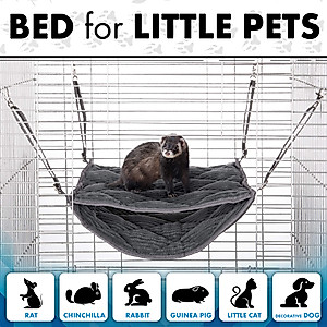 2 Brothers Wholesale Ferret Hammock for Cage - Plush Double Bunk Bed Hanging Clips - Perfect for 2 or More Small Pets! (Rats, Ferrets, Hamsters, Guinea Pigs, Chinchillas & Squirrels) - Purple