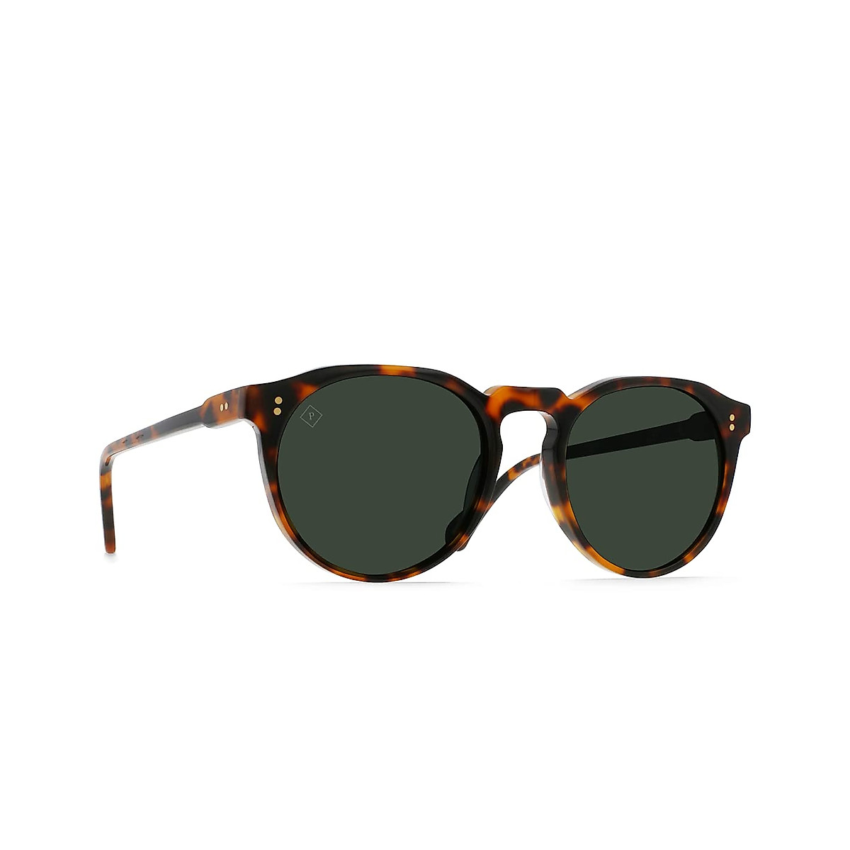RAEN Ð Remmy Ð Unisex Retro Round Sunglasses UV Protection - Huru / Green Polarized Lens (Size 49 MM)