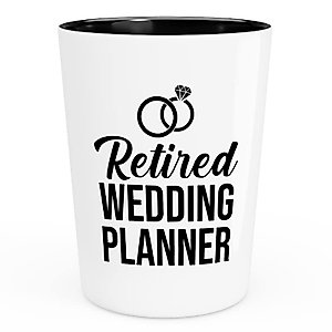 Flairy Land Wedding Planner Shot Glass 1.5oz - Retired Wedding Planner - Wedding Officiant Event Countdown Planning Future Brides Grooms Anniversary
