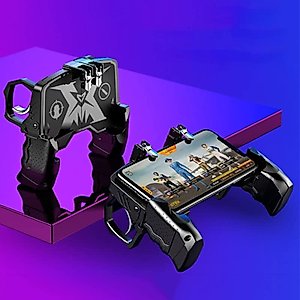 Mobile Trigger Controller Joystick, Metal Control Bar Game Controller,Upgrade Version Gaming Keys Buttons for Phone Game (Black)