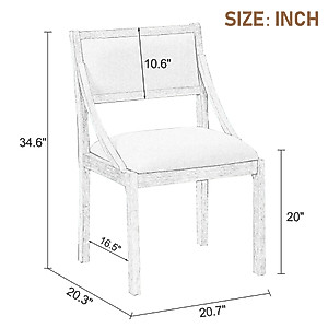 Merax (Natural Wood Wash 2-Piece Wooden Farmhouse Durable Legs for Kitchen Dining Room, Set of 4, Table Set-2 Chairs