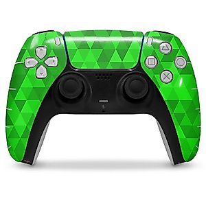 WraptorSkinz Skin Wrap compatible with Sony PS5 DualSense Controller Triangle Mosaic Green (CONTROLLER NOT INCLUDED)