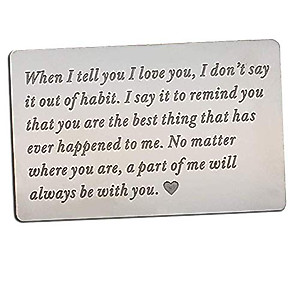 Engraved Wallet Insert Stainless Steel Wallet Love Note Insert for Men Boyfriend Gifts Husband Gifts