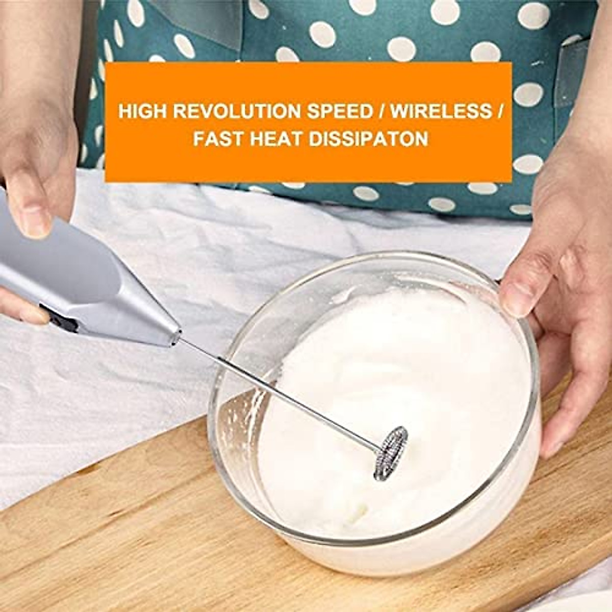 Unbrella Superior 2Pcs Electric Milk Frother USB Battery Powered Portable Blender Whisk Mixer for Coffee Kitchen Gadgets(Black&White)