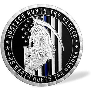 U.S.Thin Blue Line Challenge Coin Police Officer Law Enforcement Military Coin