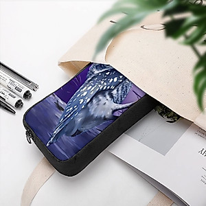 Night Owl Bird Pencil Case Stationery Pen Pouch Portable Makeup Storage Bag Organizer Gift