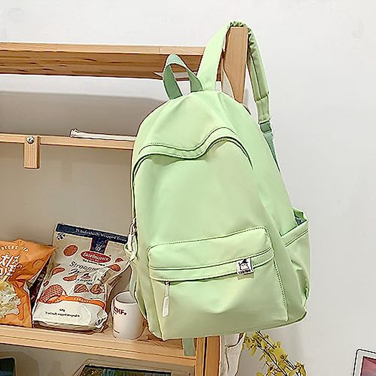 UNICOLD Kawaii Backpack With Cute Accessories Large Capacity Aesthetic Retro Bag (Green)