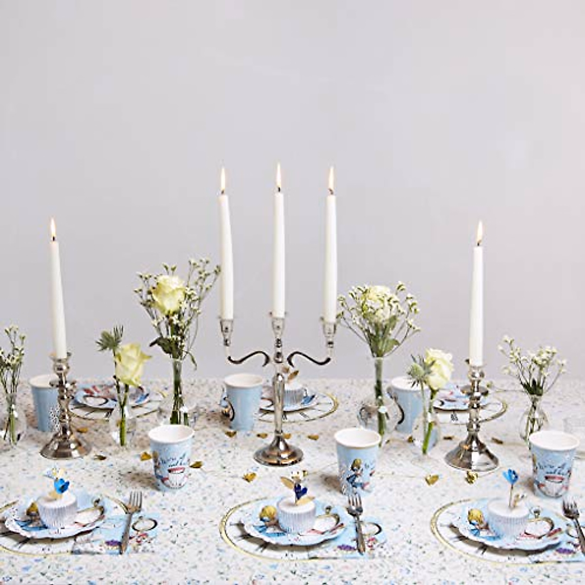 Talking Tables 20 x Blue Alice in Wonderland Cocktail Napkins Disposable Serviettes Mad Hatter Themed Party Supplies for Afternoon Tea Party, Onederland Birthday, Mother's Day, Baby Shower, Decoupage