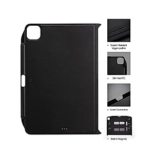 MOFT Snap Case for iPad Pro 12.9 Inch (6th 5th Generation) with Pencil Holder, Magic Keyboard Compatible and Magnetic-Friendly to Connect to Versatile Snap Stands