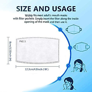 50 PCS PM 2.5 Filters Activated Carbon Filter Replaceable (50 pcs)
