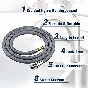 Liberflow Kitchen Faucet Hose Replacement for MOEN 150560 pullout Kitchen Sink Hose，Moen Kitchen Faucet Replacement Part Reflex hose 55-Inch